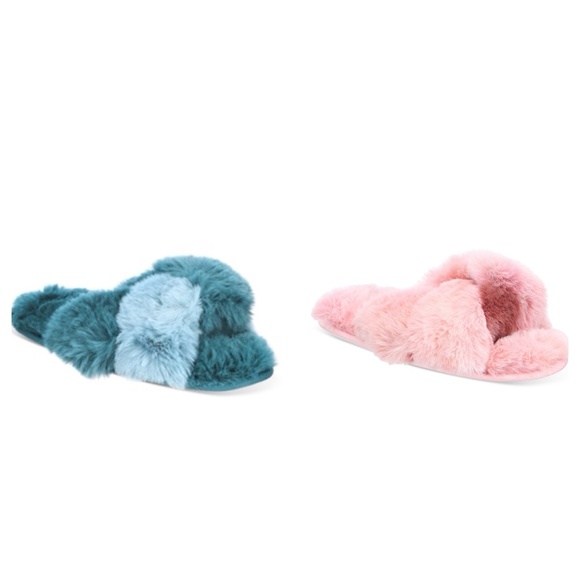 Jenni | Shoes | Nwt Pink Blue Bundle Of 2 Jenni Fauxfur Solid Crossband ...